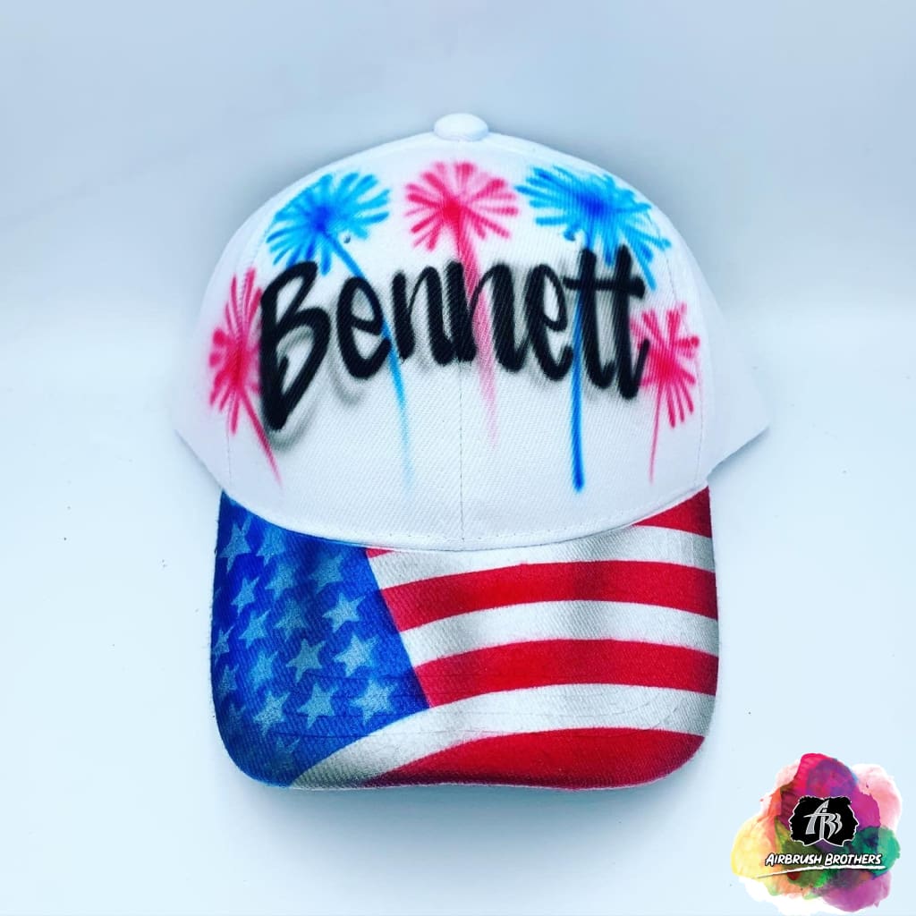 Airbrush Fireworks Flag Hat Design – Airbrush Brothers