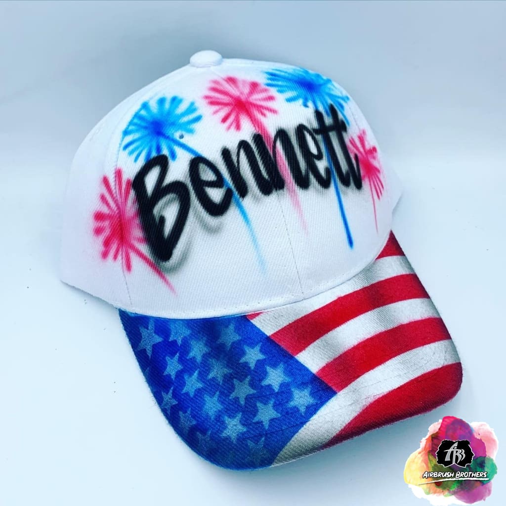 Airbrush Fireworks Flag Hat Design – Airbrush Brothers