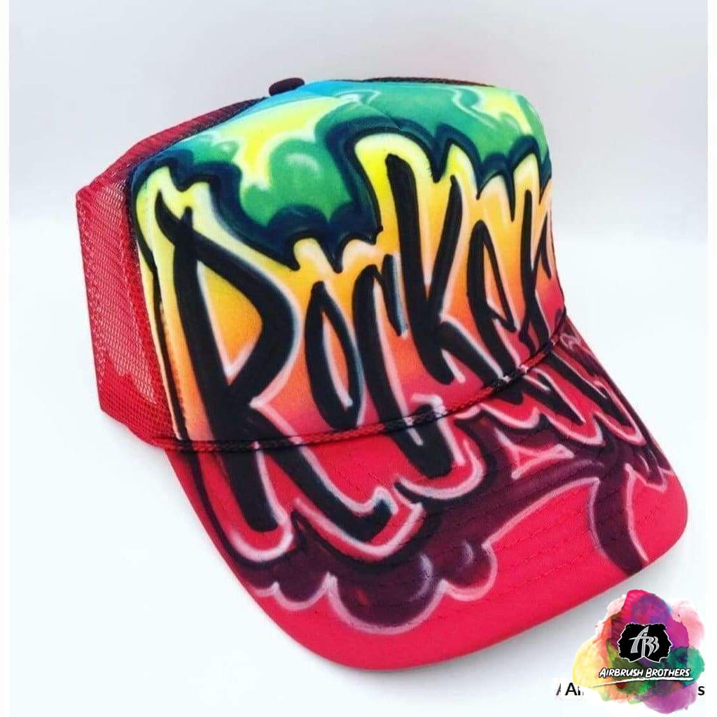 Airbrush Graffiti With Paint Splatter Hat Design – Airbrush Brothers