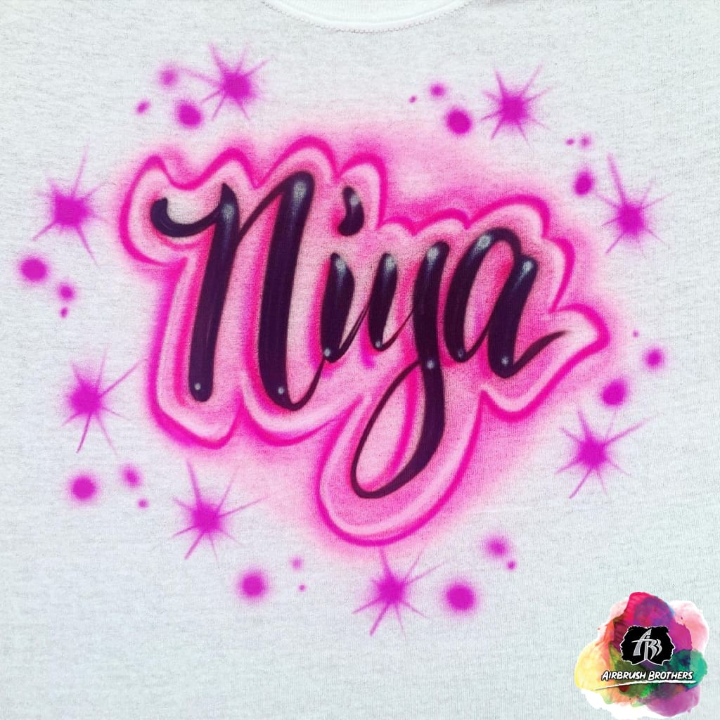 Airbrush Name w/ Outline Shirt Design – Airbrush Brothers