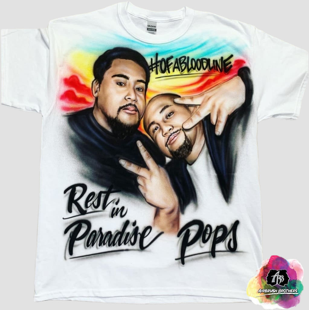 Airbrush Rest In Paradise Portrait Shirt Design – Airbrush Brothers