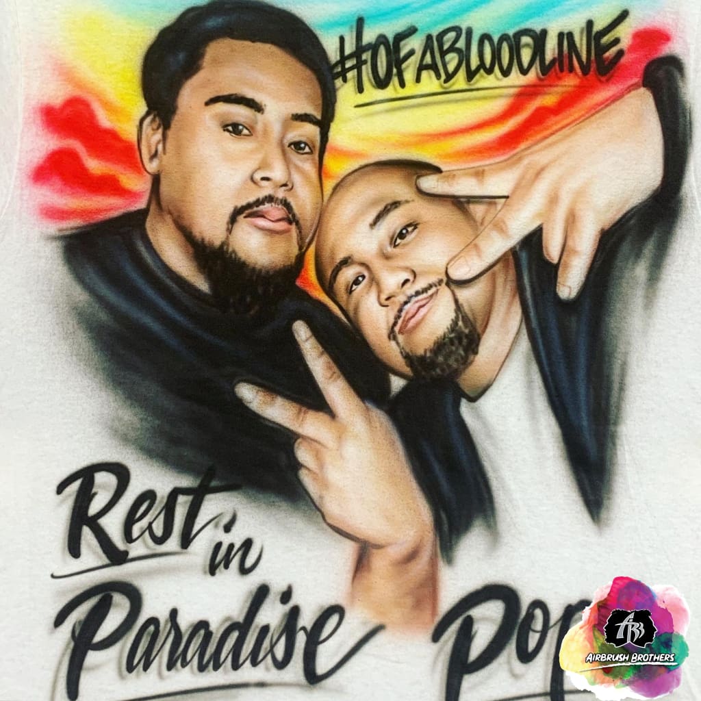Airbrush Rest In Paradise Portrait Shirt Design – Airbrush Brothers