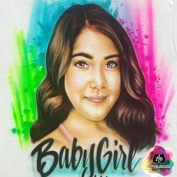 Airbrush Splatter BabyGirl Portrait Shirt Design – Airbrush Brothers