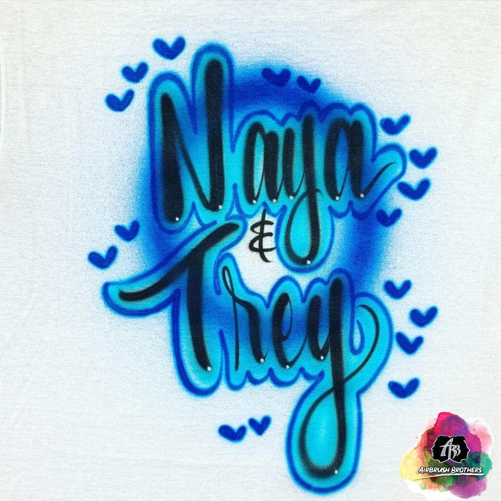 Airbrush Tiny Blue Hearts Shirt Design – Airbrush Brothers